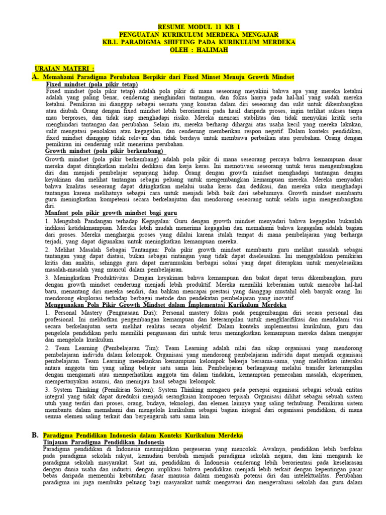 Resume Modul 11 KB 1 | PDF