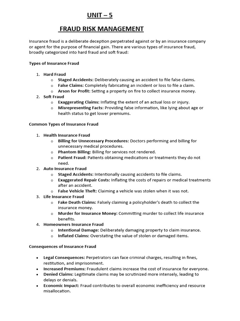 Im Unit 5 Fraud Risk Management | PDF | Insurance | Fraud