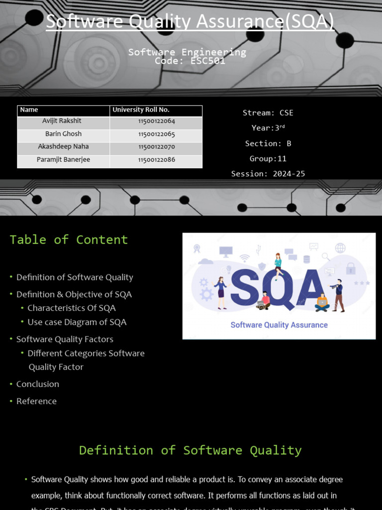 Softwer Quality Assurence (SQA) | PDF | Software Quality | Reliability Engineering