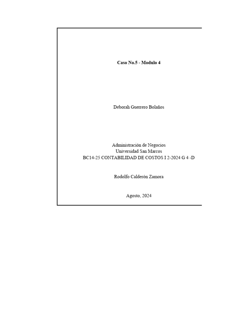 Caso 5 Modulo 4 Deborah Guerrero Bolanos | PDF | Depreciación | Comercio