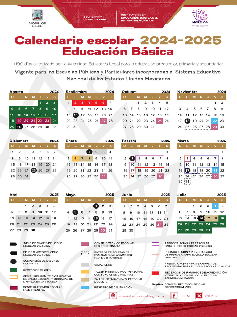 Calendario Escolar 2024-2025 Curvas | PDF