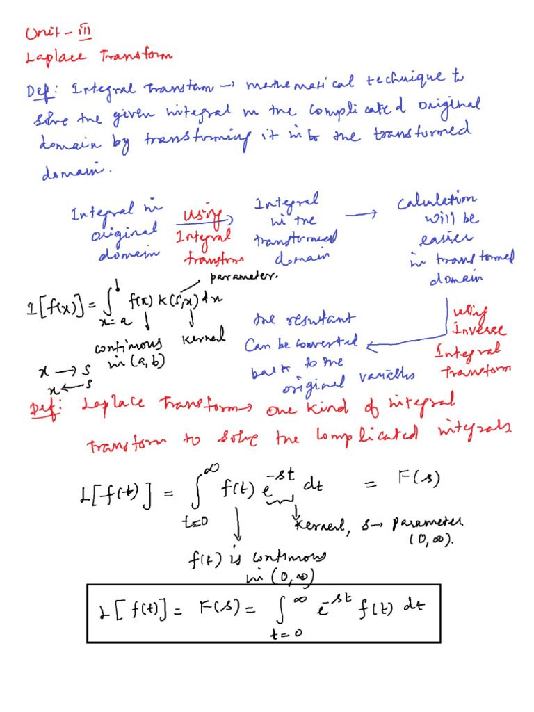 Unit 3 Laplace Transform | PDF Unit 3 Laplace Transform | PDF