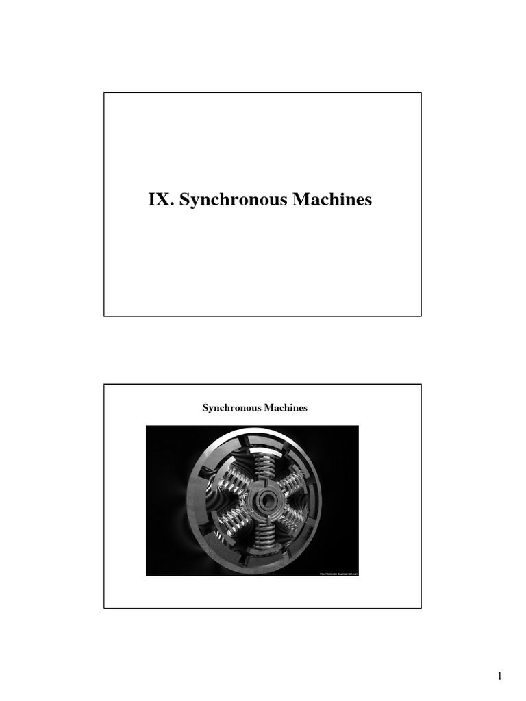 IX Synchronous Machines Synchronous Mach | PDF | Electric Generator ...