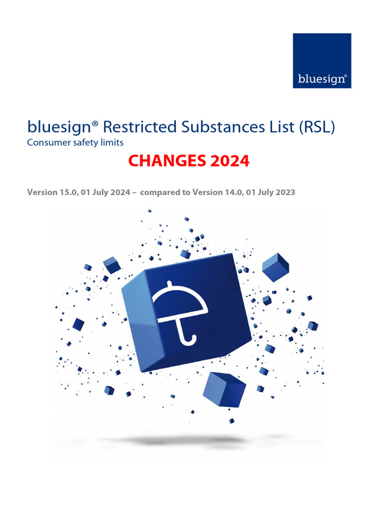 RSL v15.0 Changes 2024 | PDF | Dye | Chemical Substances