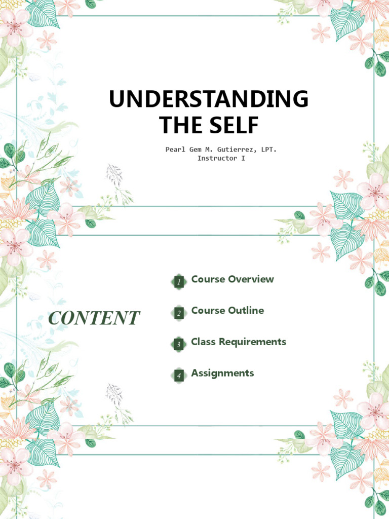 Introduction To Understanding The Self | PDF | Philosophy Of Self | Self