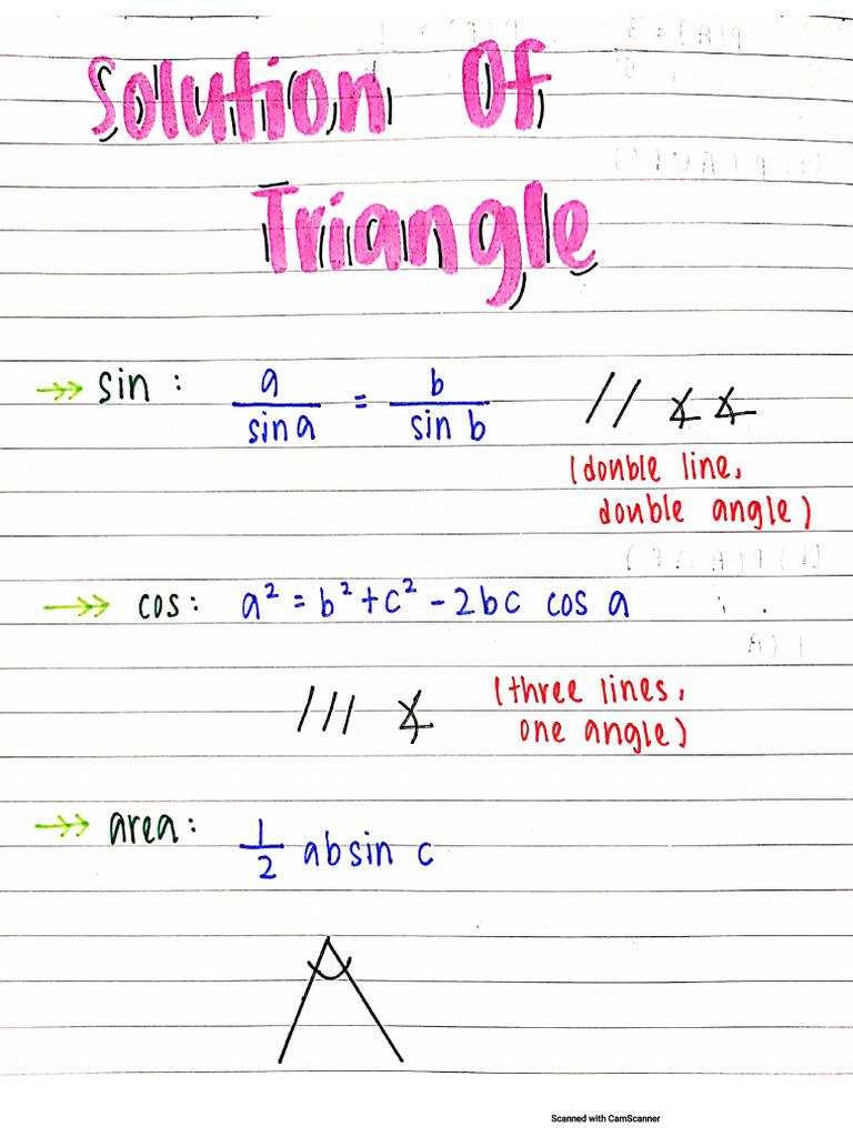 Addmath Notes - Solution of Triangle | PDF