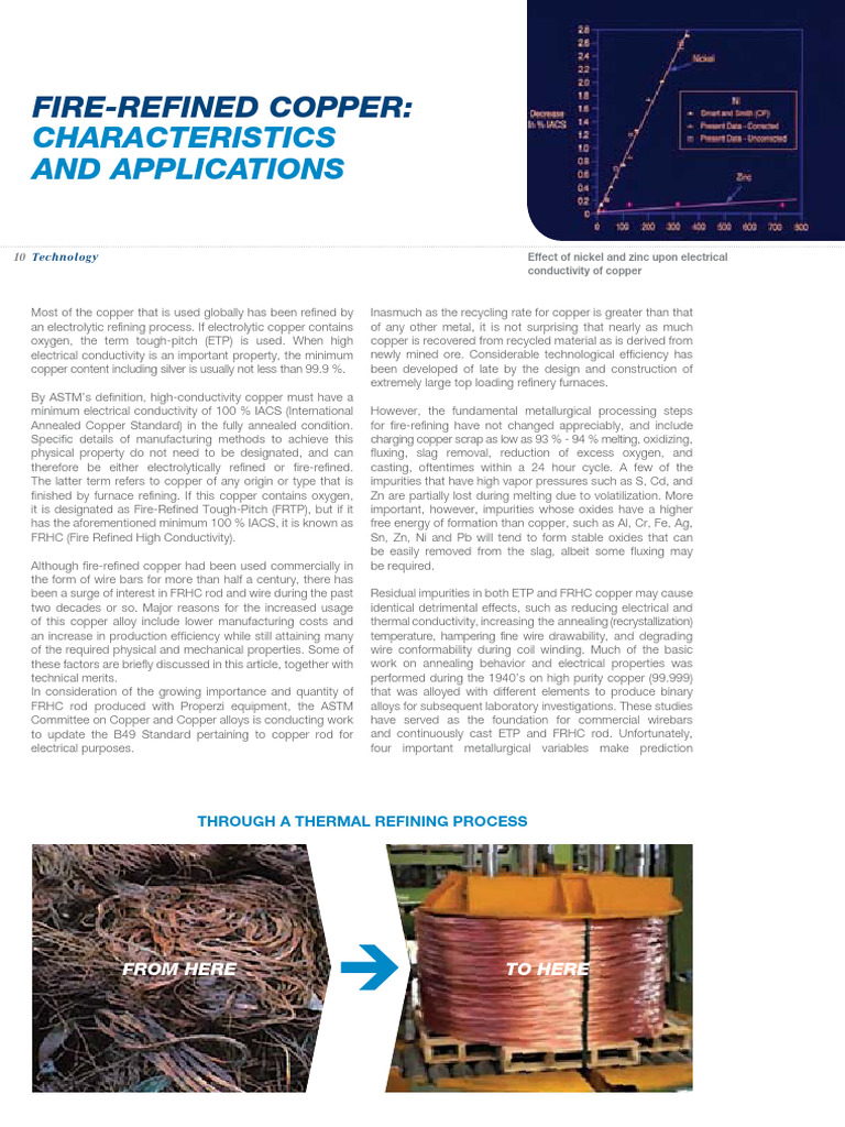 Fire-Refined Copper: Properties & Uses | PDF | Copper | Industrial ...