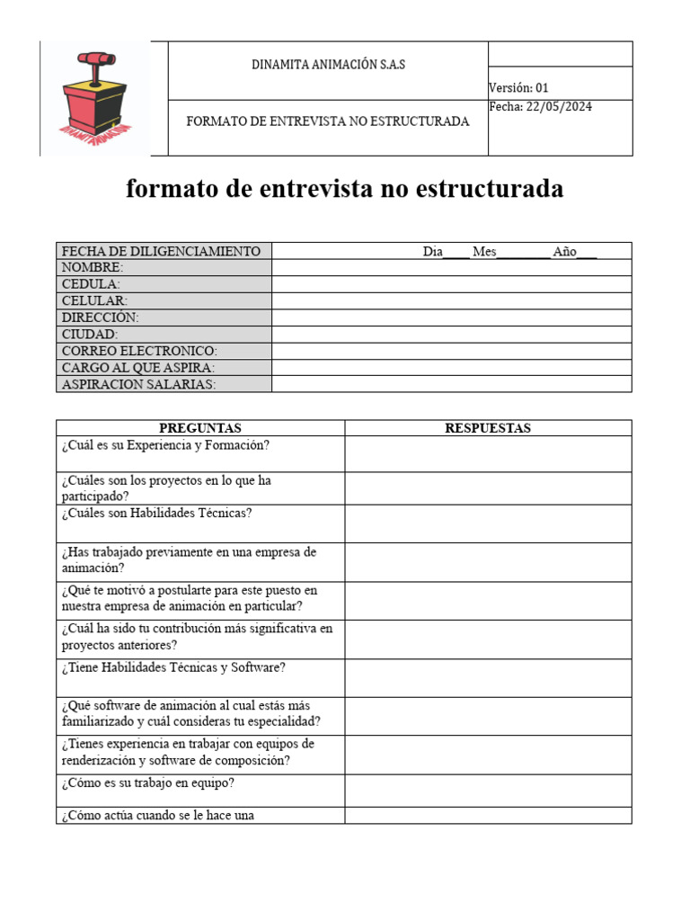 Formato de Entrevista No Estructurada | PDF