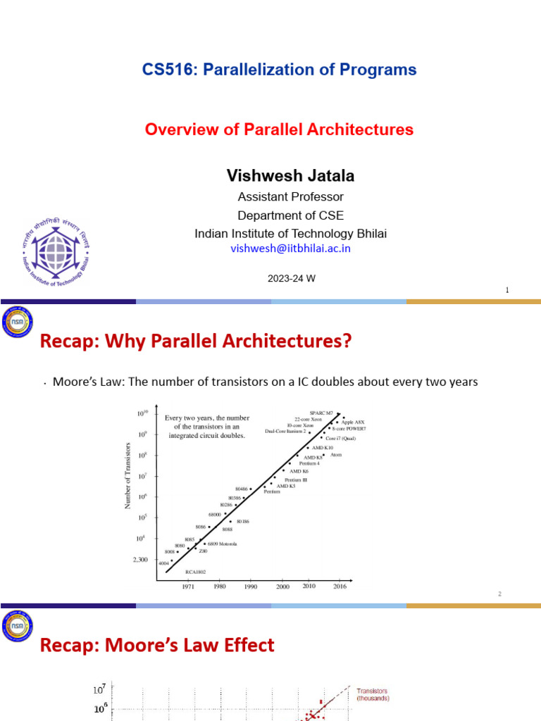 Cs516 Parallelization Of Programs Overview Of Parallel Architectures Pdf Parallel