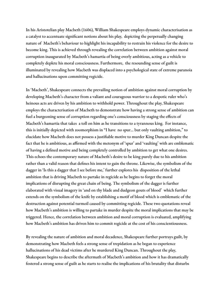 Final English Assesment Task 2 | PDF | Macbeth | Guilt (Emotion)