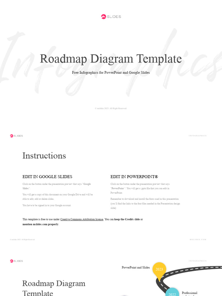 PowerPoint Roadmap Diagram Template by Mslides | PDF | Microsoft Power ...