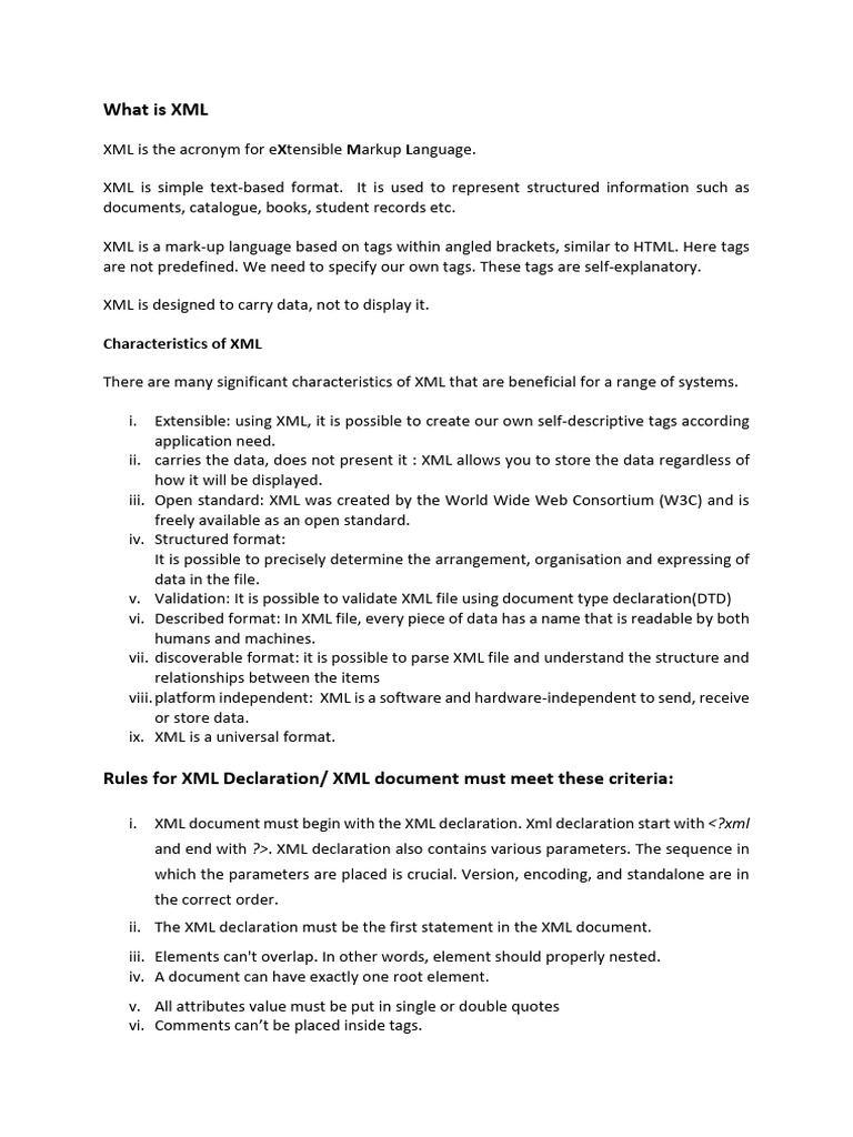 unit1 | PDF | Xml | Html Element