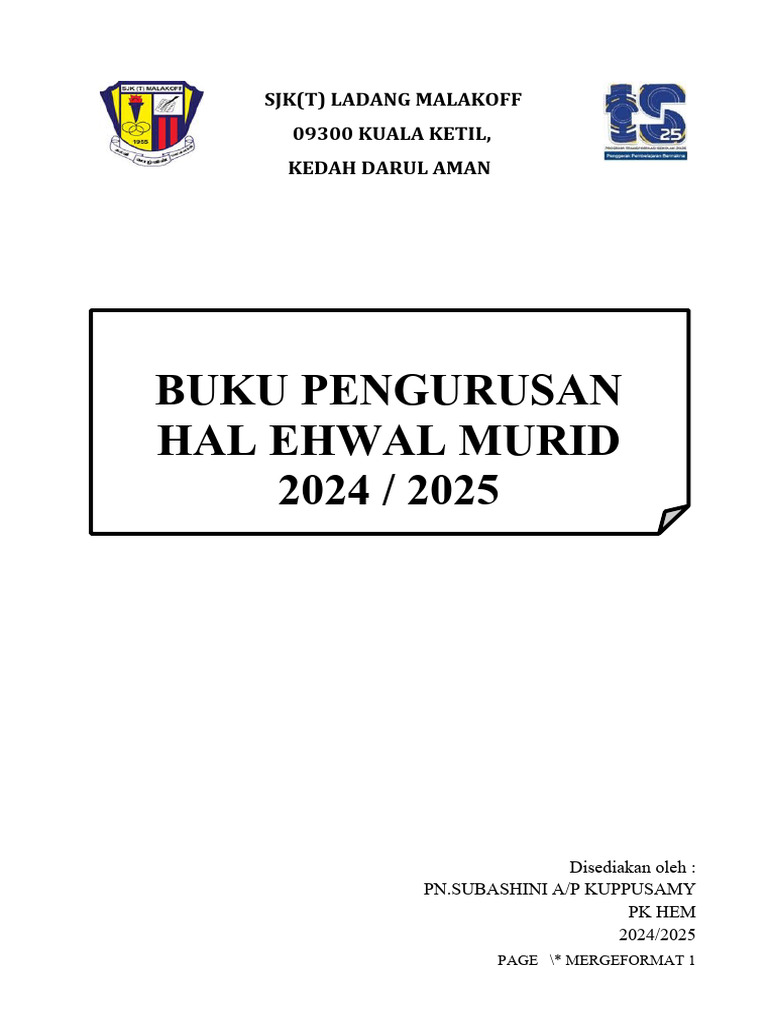 Buku Pengurusan Hem Dan Perancangan 2024 | PDF