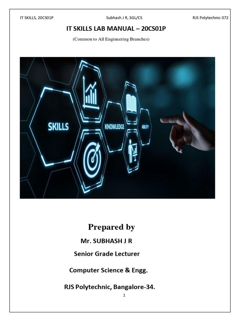 IT Skills Lab Manual by Subhash J R | PDF | Automation | Html Element