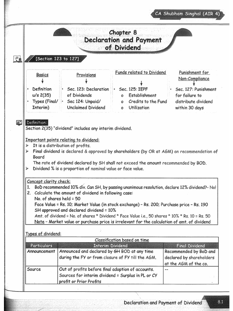 Declaration of Dividend | PDF