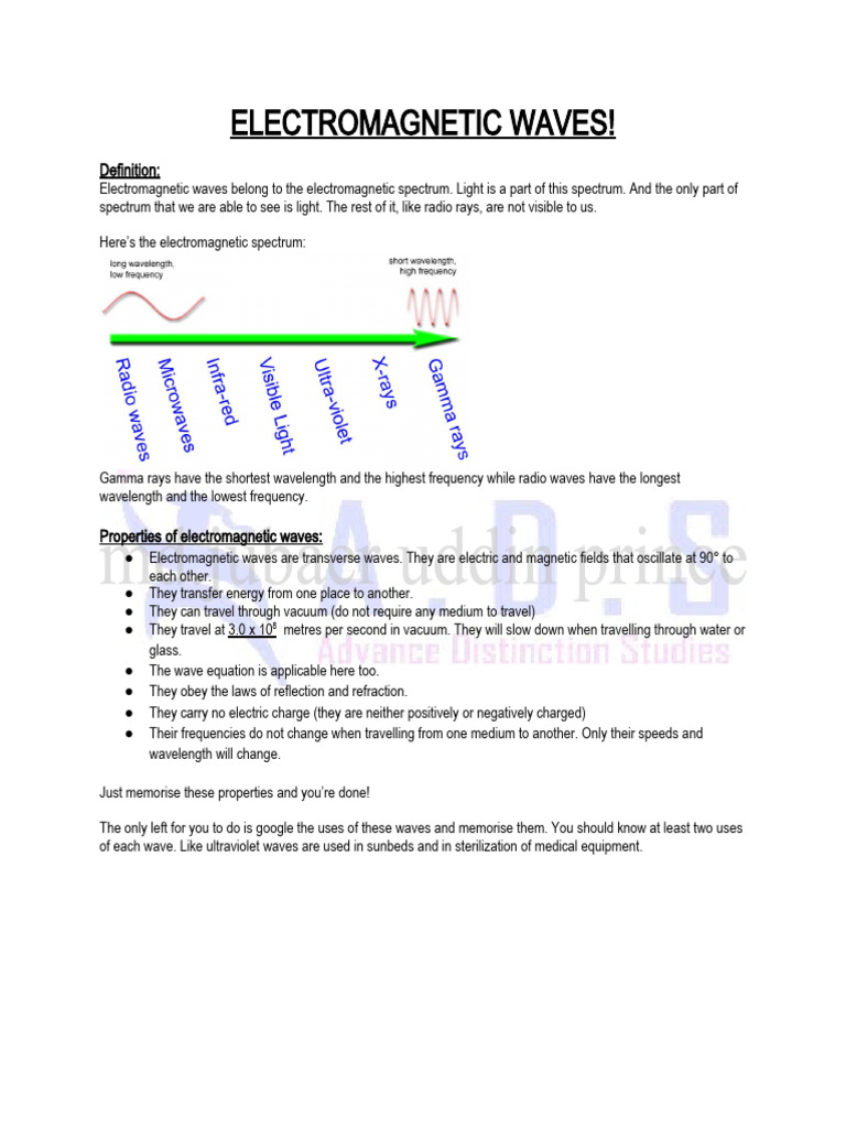 Electromagnetic Waves ADS COACHING | PDF