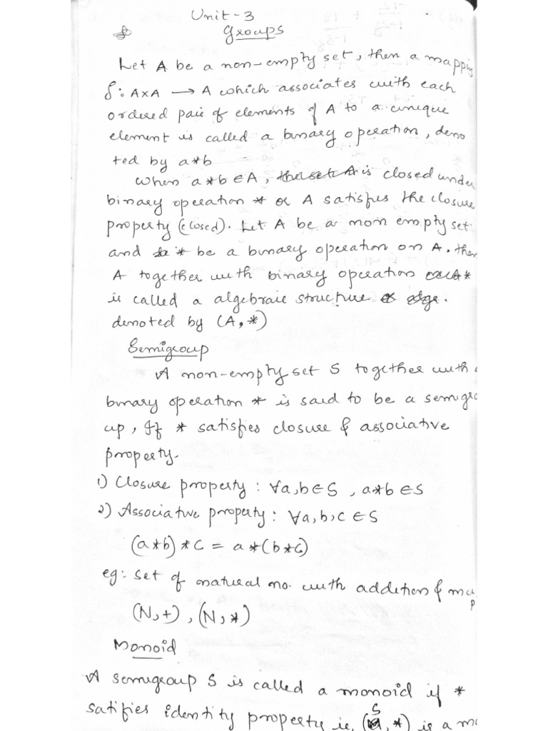 Discrete Math Unit 3 Groups | PDF