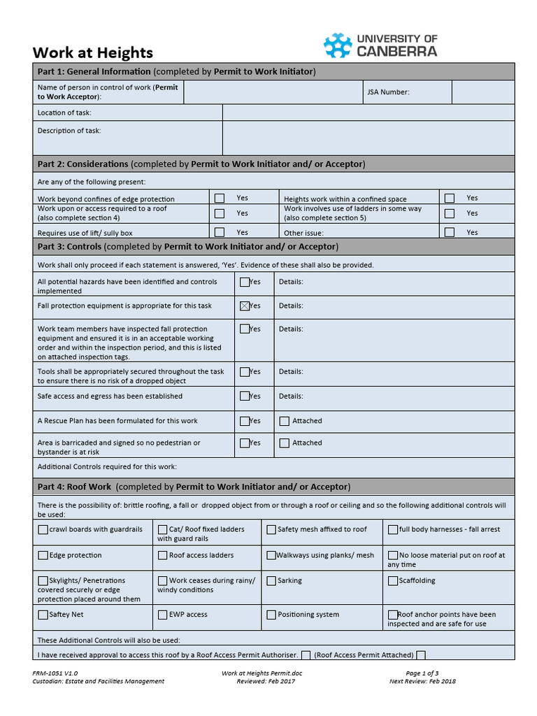 Working@Height-Permit | PDF | Ladder | Safety