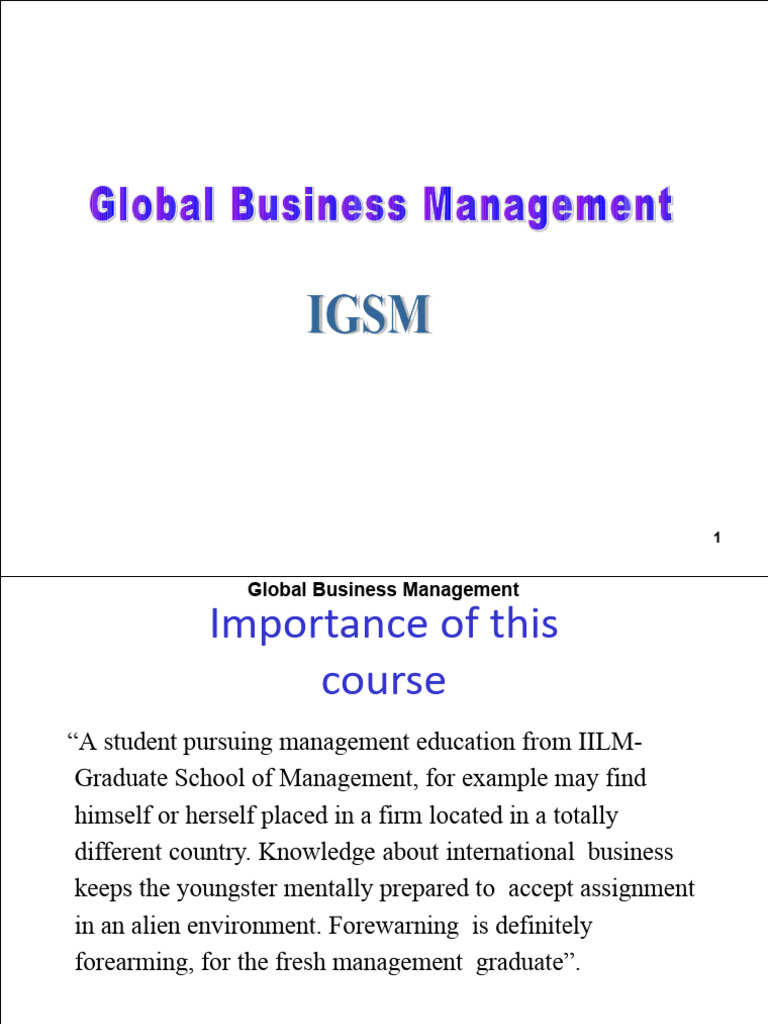 GBM Internationalstrategicmanagement | PDF | Strategic Management ...