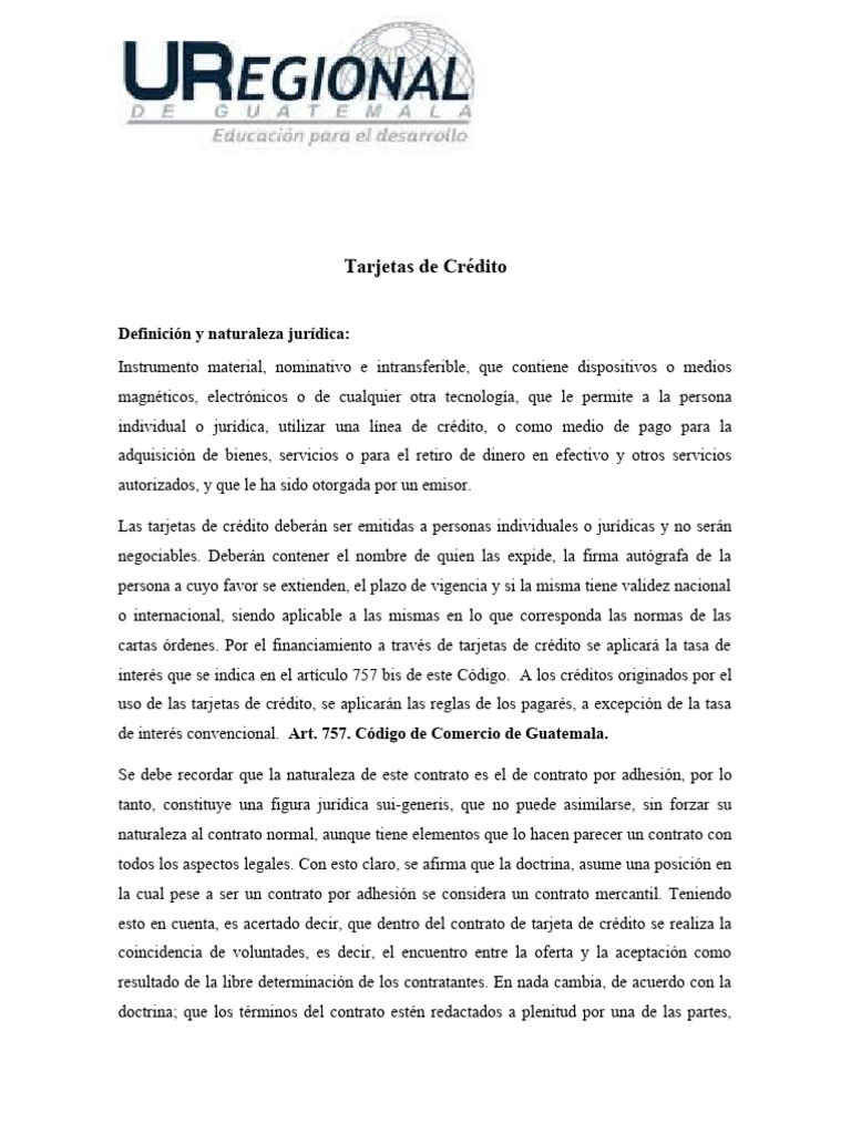 Tarjetas de Crédito. tarea mod | PDF | Tarjeta de crédito | Bancos