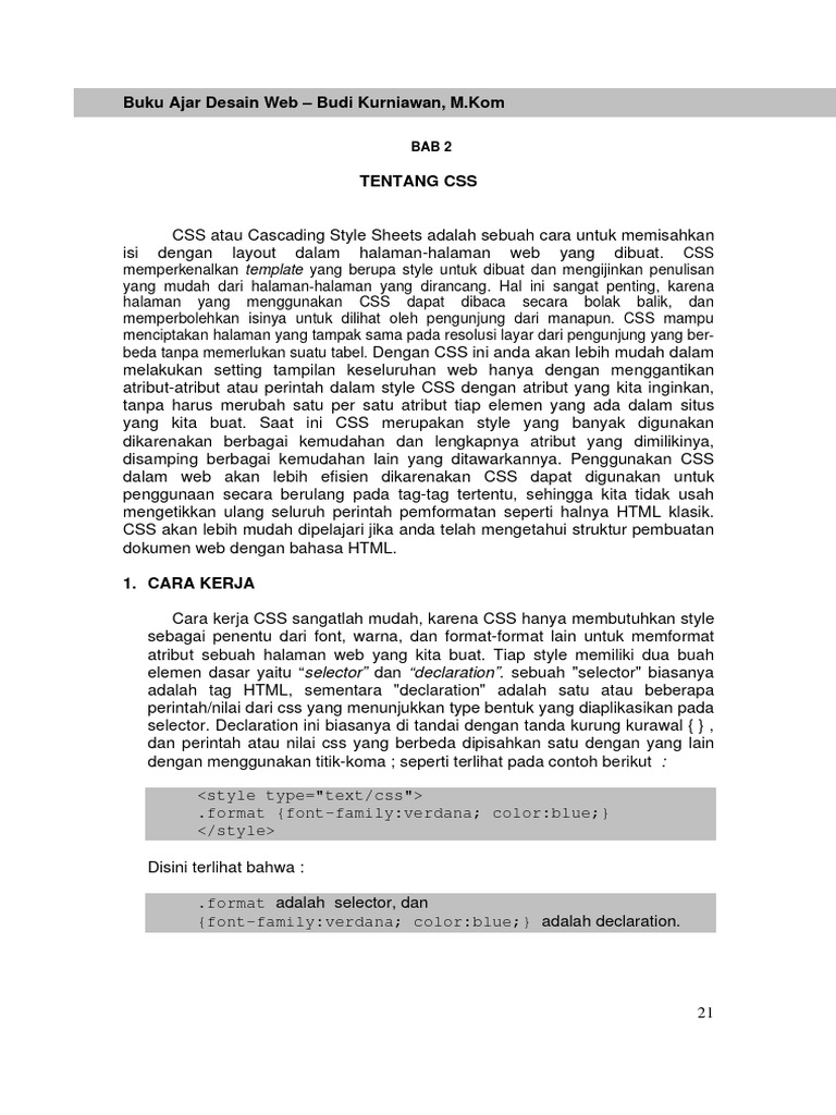 Materi 5 - Modul Desain Web - Budi Kurniawan | PDF