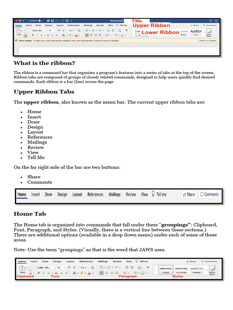 WORD RIbbon | PDF | Note (Typography) | Paragraph