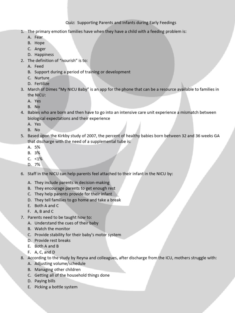 Full Quiz Package Quizzes SOFFI | PDF | Neonatal Intensive Care Unit ...