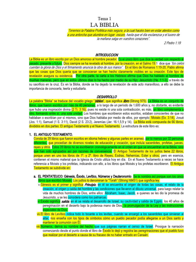 Estructura y Significado de la Biblia | PDF | Viejo Testamento | Profeta