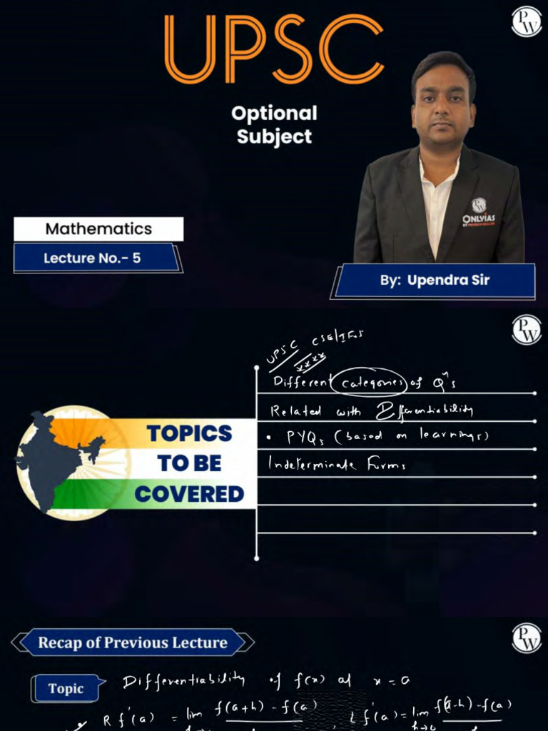 Mathematics 05 - Class Notes - UPSC Mathematics Optional 2024 (Hinglish ...