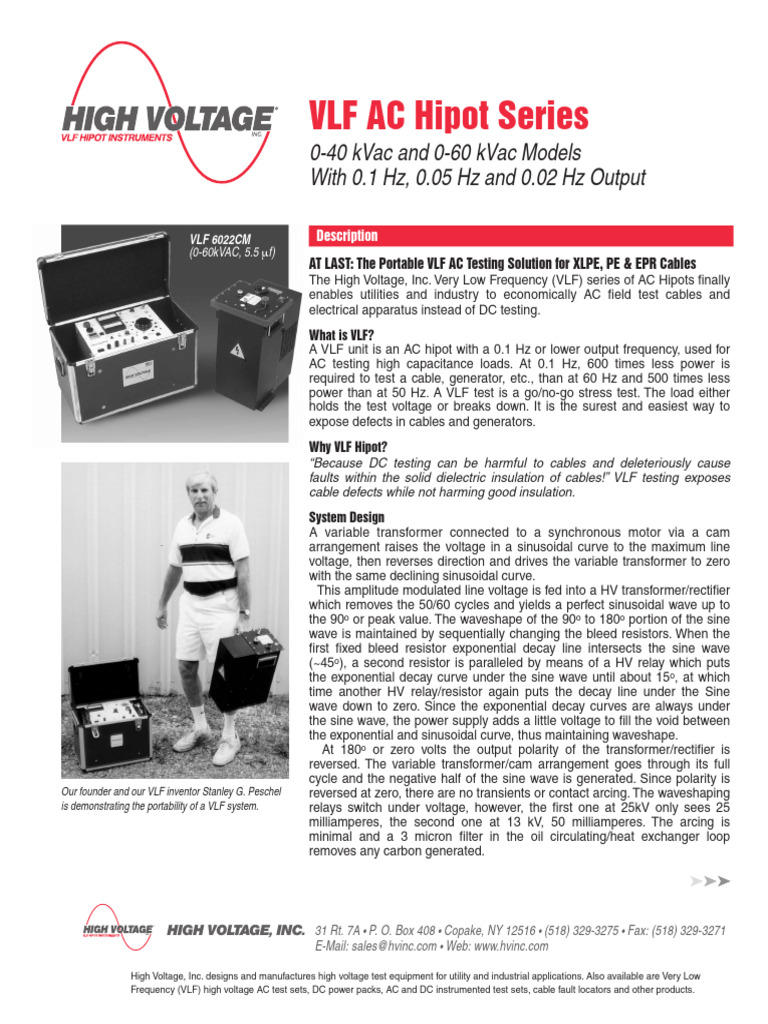 VLF AC Hipot Tester | PDF | Alternating Current | Transformer