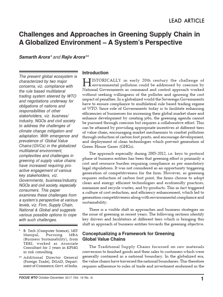 Article - Samarth Arora and Rajiv Arora | PDF | Supply Chain ...