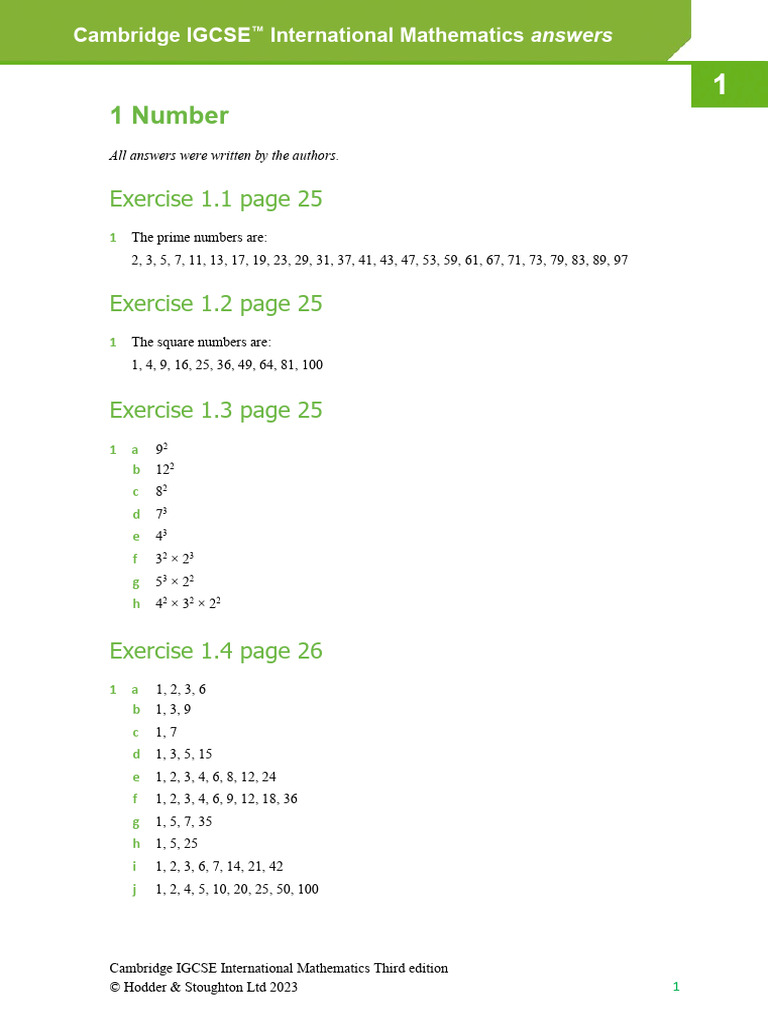 Cambridge IGCSE International-Maths Answers | PDF | Planets In ...