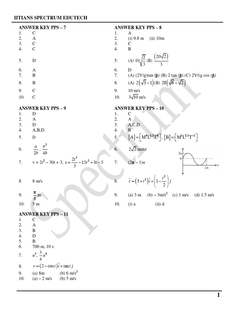 PPS - 7 To 11 Answer Key | PDF