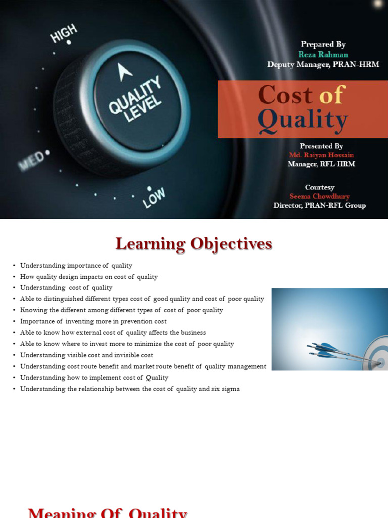 894cost of Quality-PDF1 | PDF | Six Sigma | Profit (Economics)