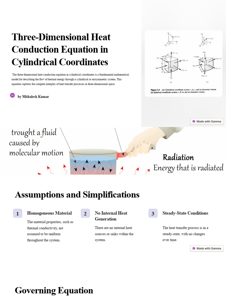 Three Dimensional Heat Conduction Equation In Cylindrical Coordinates