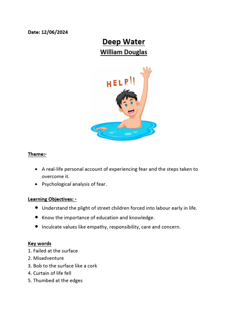 Deep Water - Notes | PDF | United Arab Emirates | Fear