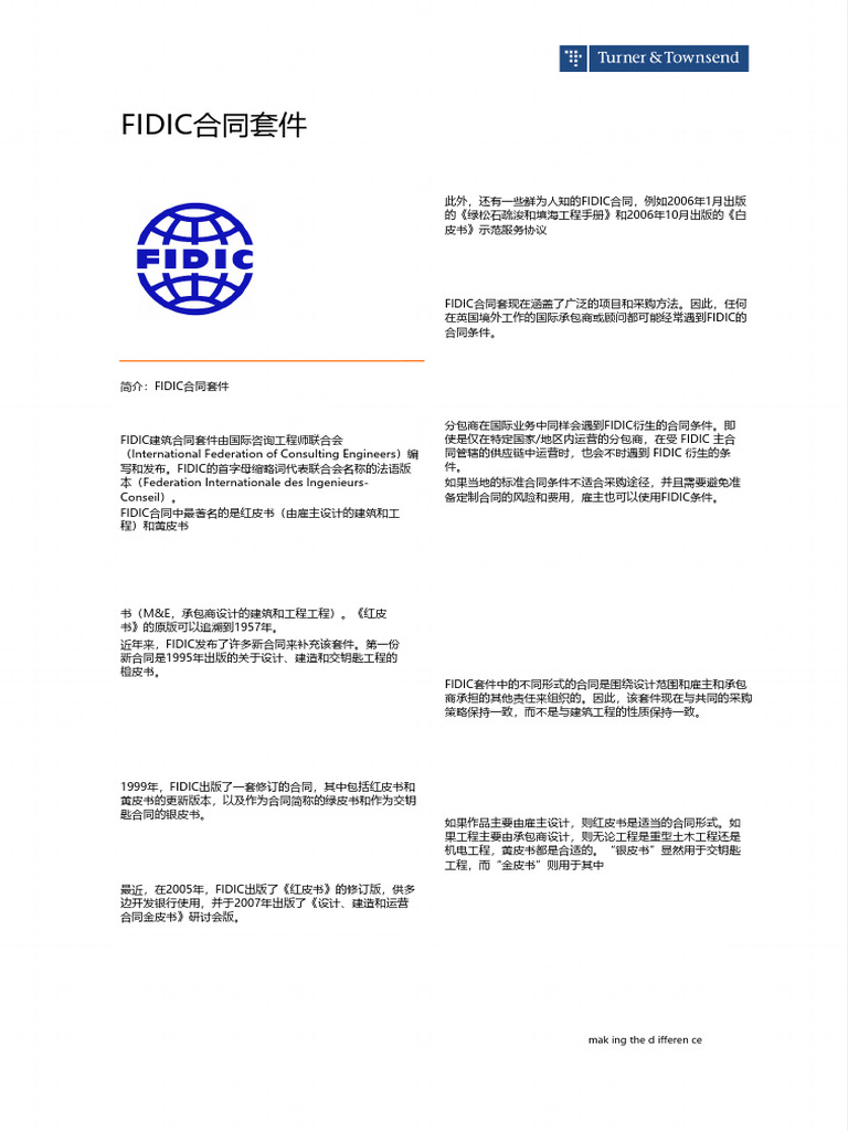 The FIDIC Suite of Contracts - FIDIC - Suite - of - Contracts - 0 | PDF