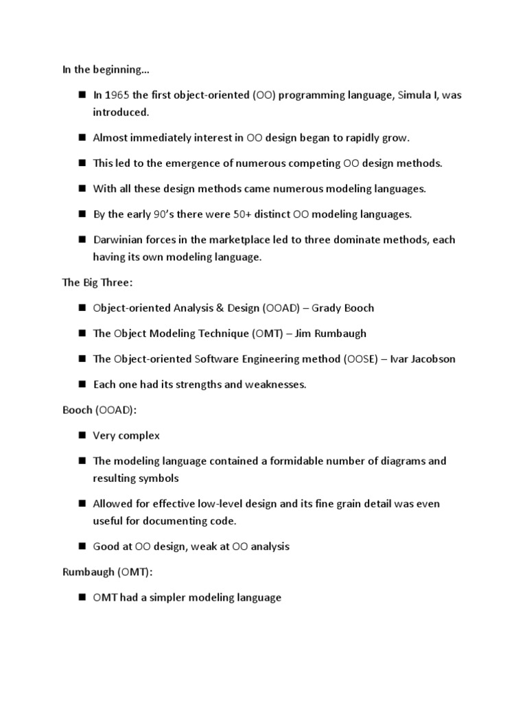Uml History | PDF | Unified Modeling Language | Conceptual Model