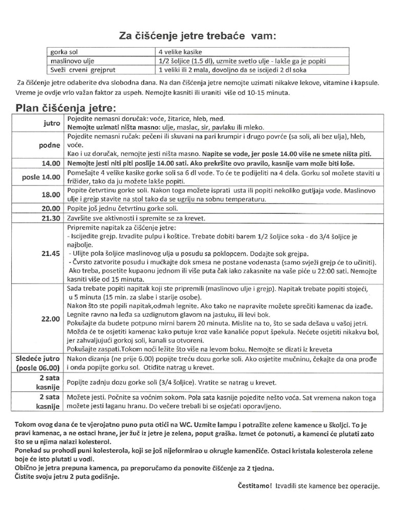 Ciscenje Jetreq - SRB | PDF