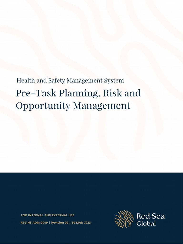 RSG HS ADM 0009 Pre Task Planning Risk and Opportunity Management | PDF ...