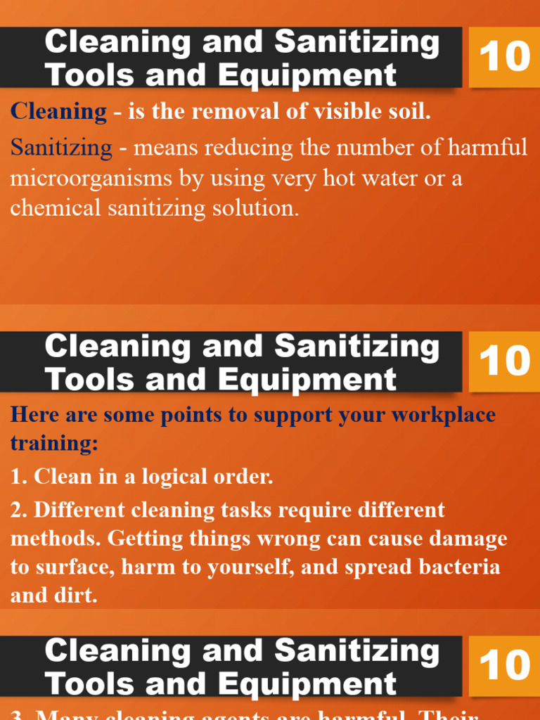 Cleaning and Sanitizing Kitchen Tools | PDF | Dishwasher | Domestic ...