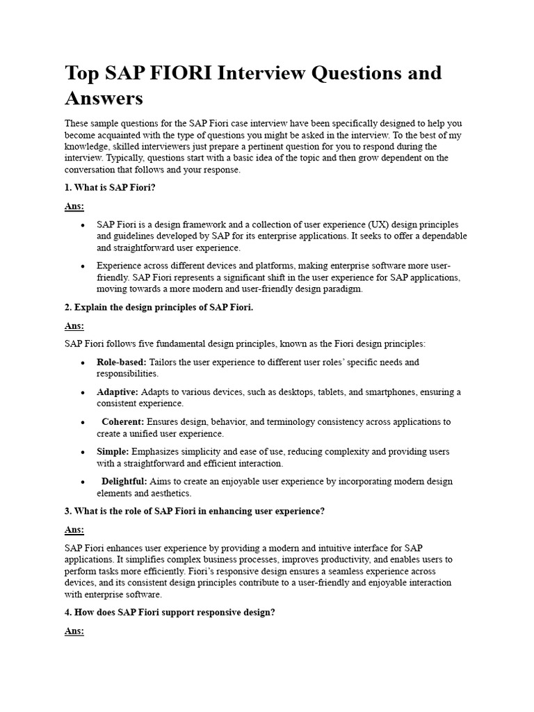 Top SAP FIORI Interview Questions and Answers | PDF | Mobile App | Ios