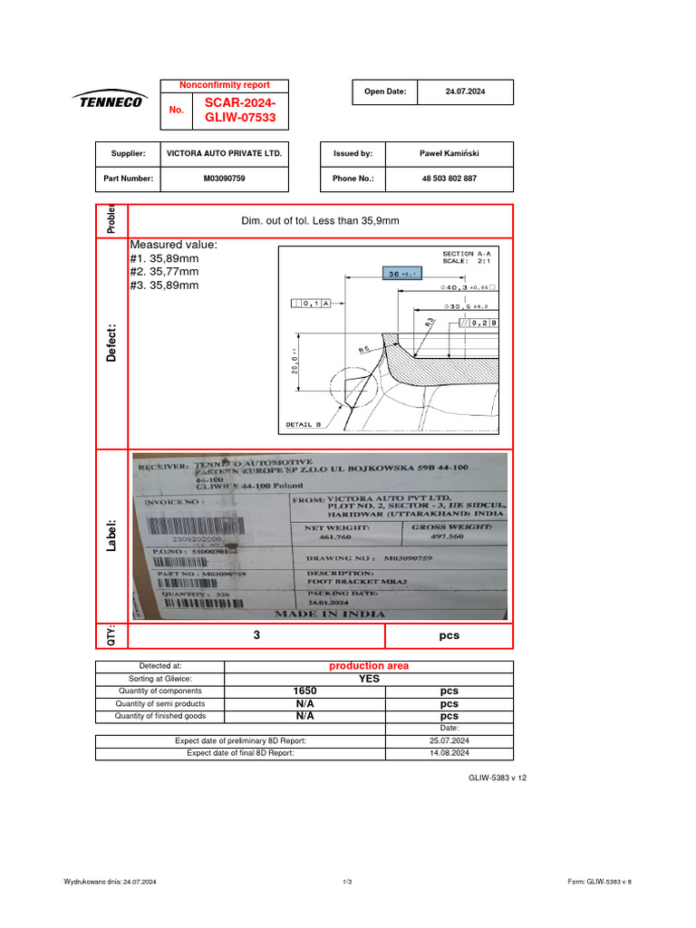 SCAR-2024-GLIW-07533 | PDF | Business