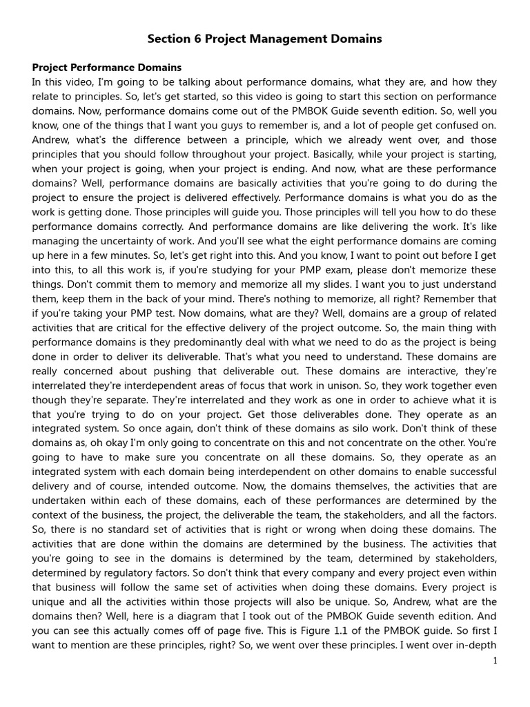 Section 06 Project Management Domains | PDF | Agile Software ...