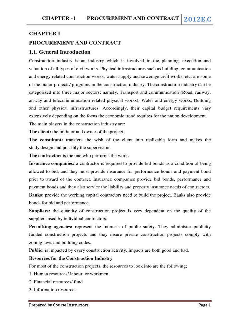 Chapter 1 | PDF | Procurement | Employment