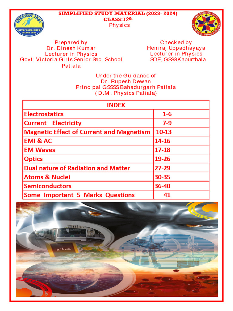 Simplified Material Physics 10+2 | PDF | Capacitance | Capacitor