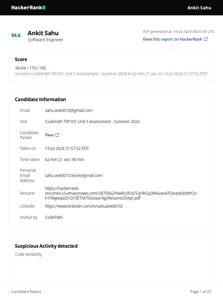Ankit Sahu: Score | PDF | Queue (Abstract Data Type) | Integer (Computer Science)