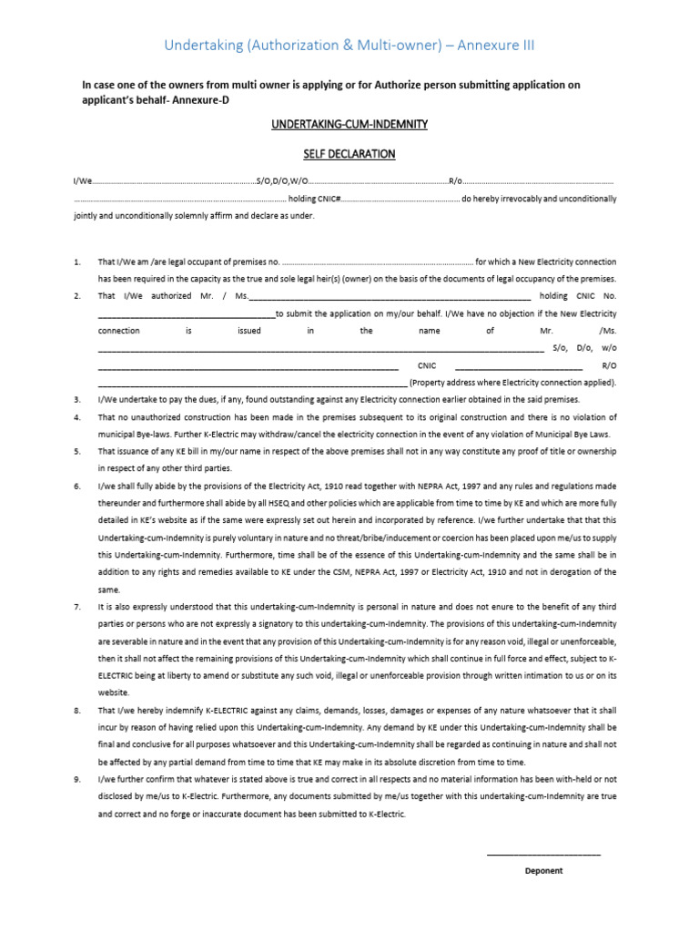 Undertaking Form Ke | PDF | Public Law | Government