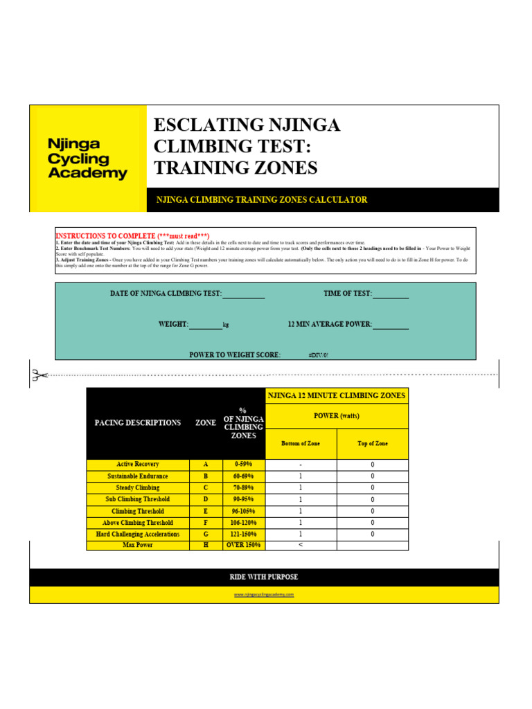 Training Zones Calculator | PDF