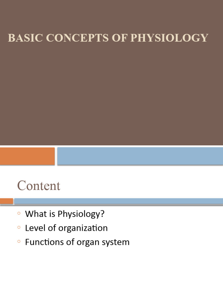Basic Concepts of Physiology | PDF | Cell (Biology) | Human Body